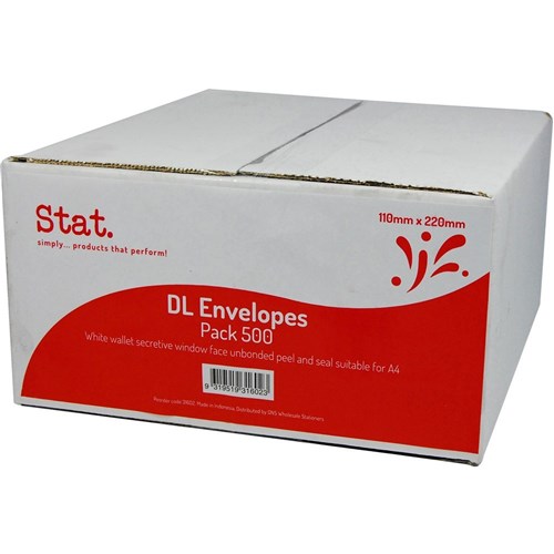 Envelopes & Post Accessories - Stat Peel And Seal Envelope DL Window ...