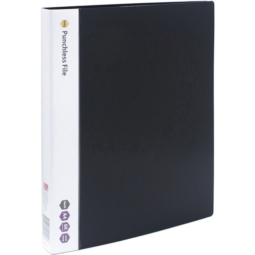 Files - Marbig Punchless File A4 Solid Front 60 Sheet Capacity Black ...