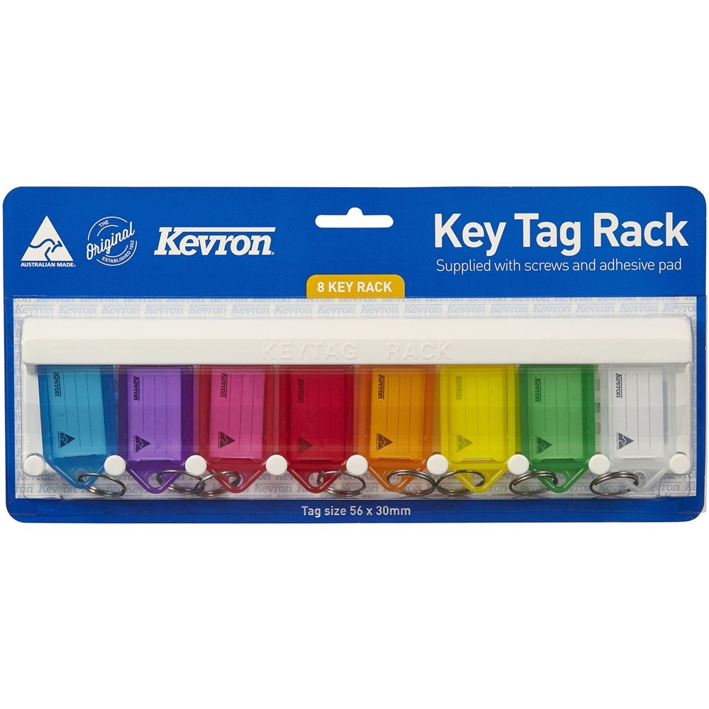 I.D & Security - Kevron ID5 Key Tag Rack With 8 Tags Assorted Colours ...